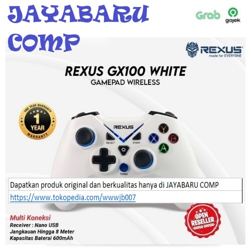 Jual Rexus GX100 Pro Gaming Wireless Gamepad (white) - Gaming ...