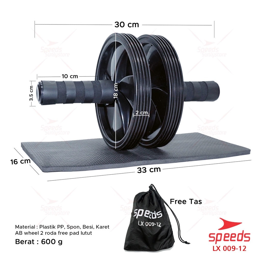 Jual SPEEDS Ab Wheel Abs Roller Roda Stabil Alat Olahraga Fitness ...