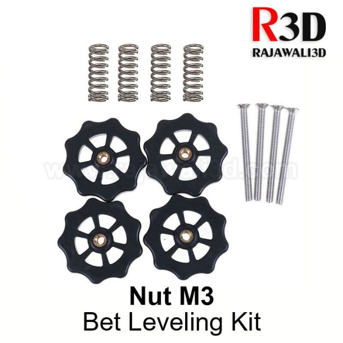 Jual Nut M3 Bed Leveling KIT Hand Twist D 45mm 4pcs | Shopee Indonesia