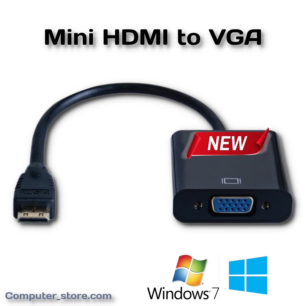 Jual Cable Converter Mini Hdmi to Vga Konektor kabel Adapter | Shopee ...