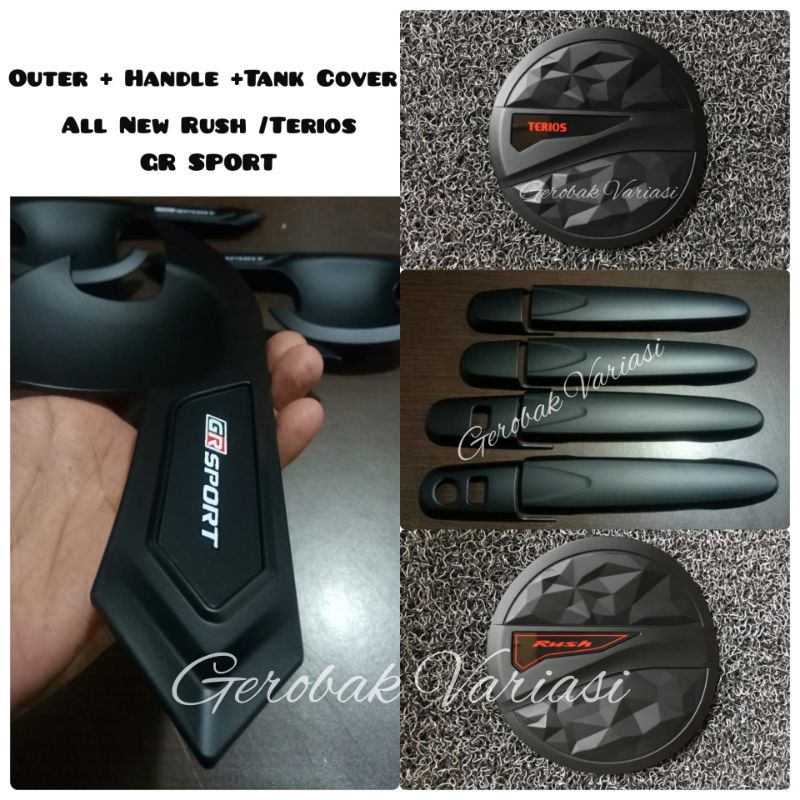 Jual Paket Cover Outer Handle Dan Tank Cover All New Rush Terios GR Sport Hitam Doff Logo ...