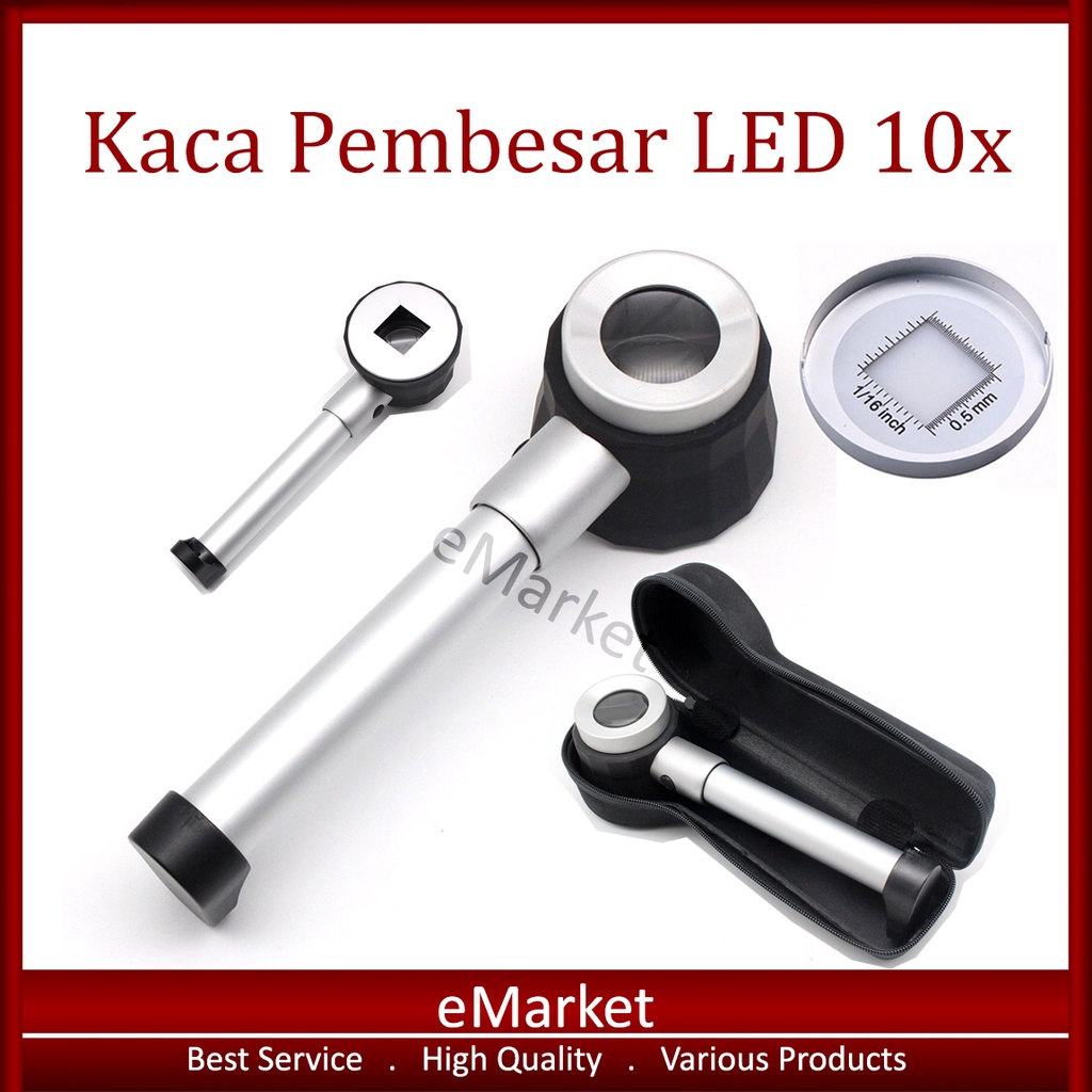 Jual Kaca Pembesar LED 10x / Lampu Lup Lensa Magnifier Handheld ...