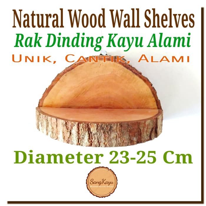 Jual SangKayu Wooden Wall Shelves 23-25 Rak Dinding Unik Kayu Alami ...