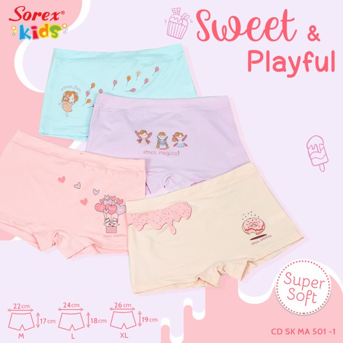 Jual SOREX KIDS GIRL SK MA 501 - CD CELANA DALAM BOXER ANAK CEWEK PEREMPUAN | Shopee Indonesia