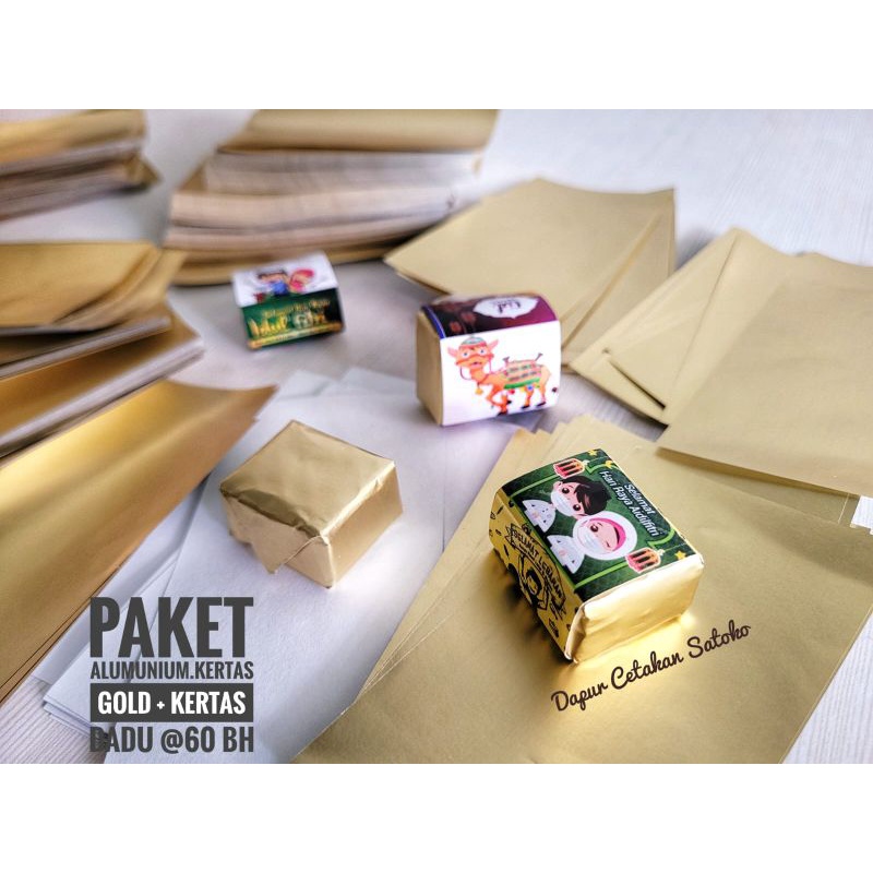 Jual PAKET Alumunium foil paper dan kertas coklat dadu set | Shopee ...