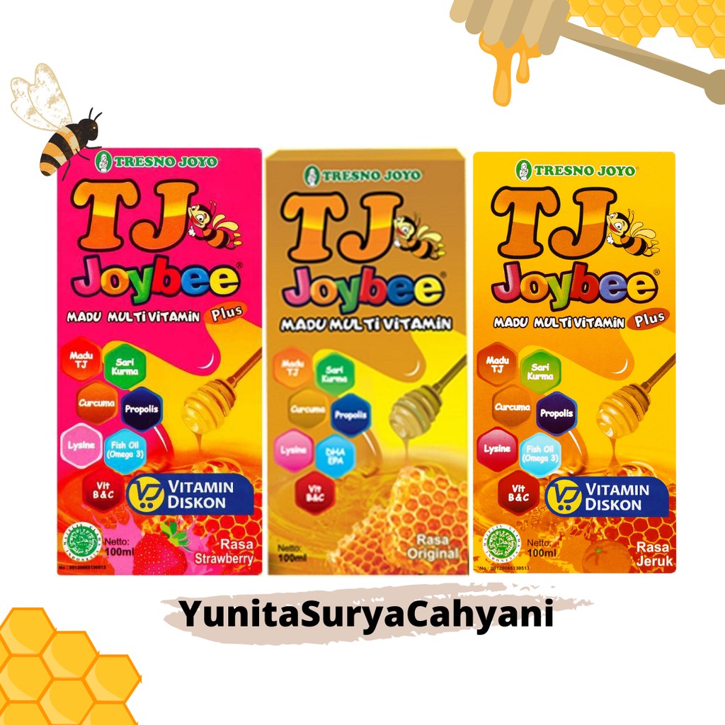 Jual TJ Joybee Madu Multivitamin Plus 100mL All Varian Jeruk Strawbery Original, gummy | Shopee ...