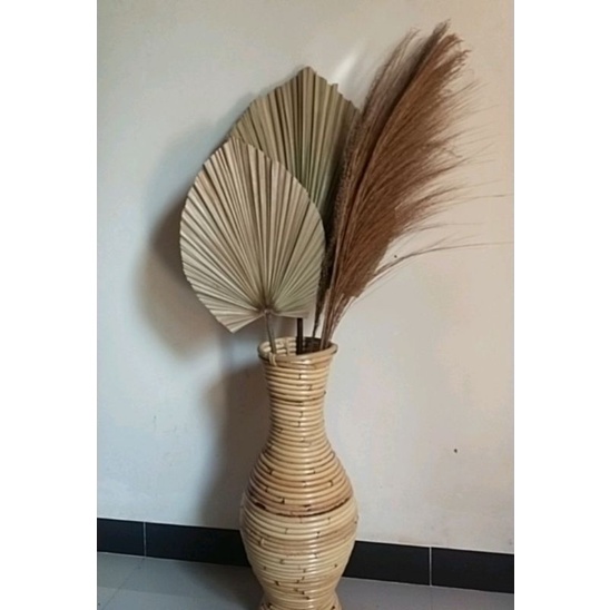 Jual Paket simple bunga kering vas rotan T50cm | Shopee Indonesia
