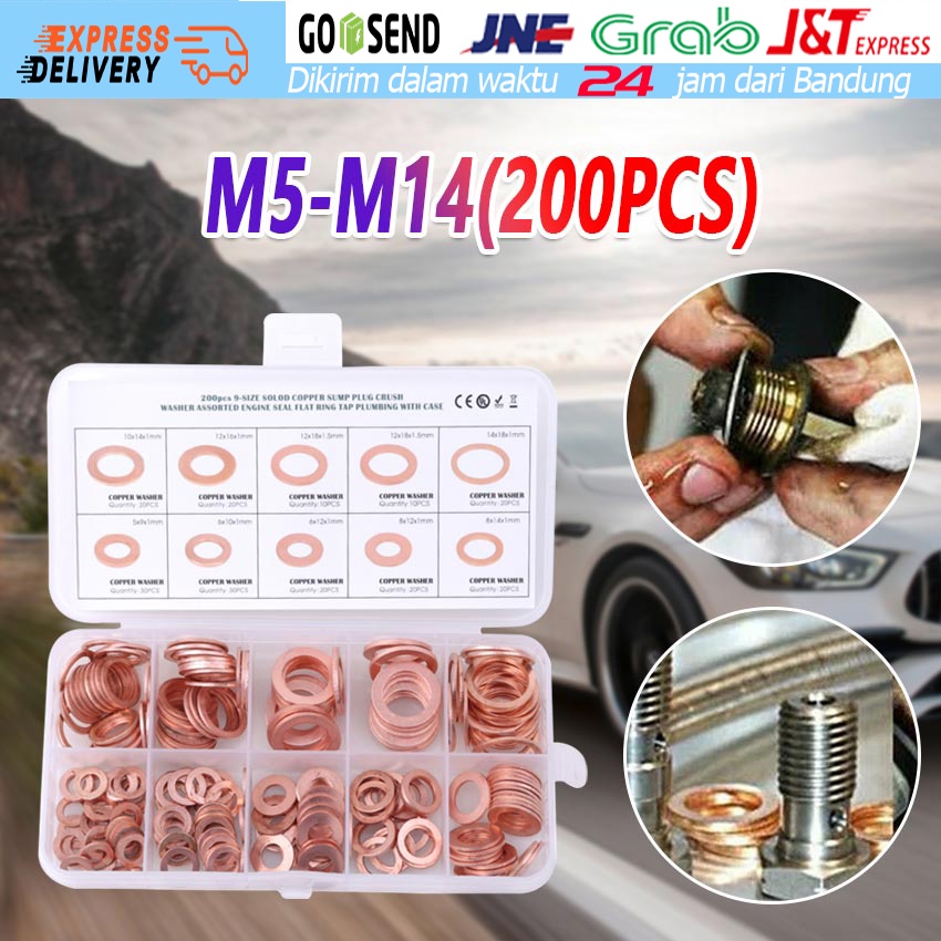 Jual 200PCS Ring Tembaga Minyak Serbaguna Washer Copper Berbagai ukuran ...