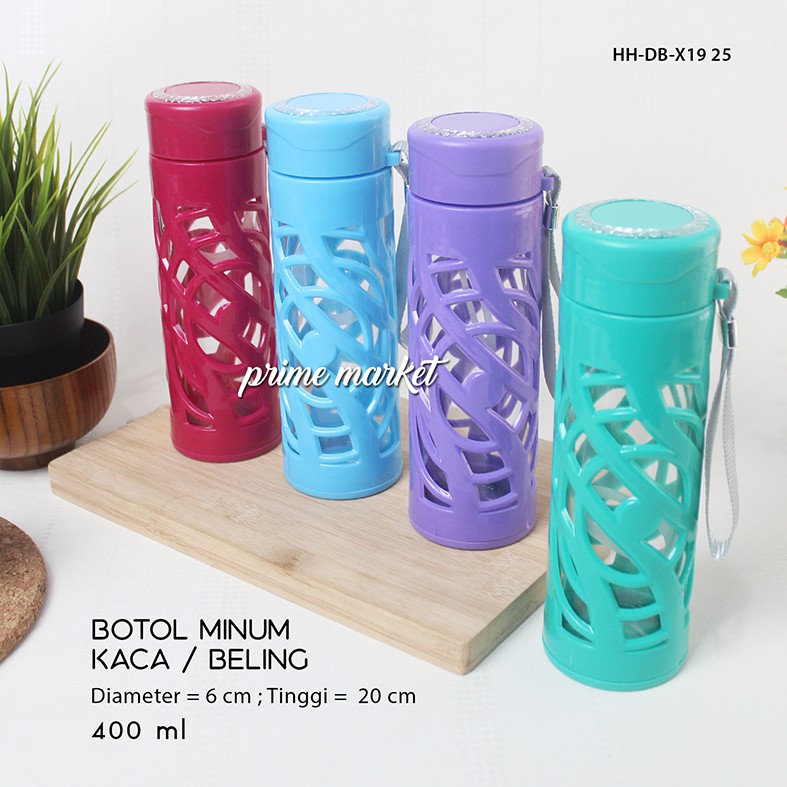 Jual Botol Minum Kaca / Botol Minum Beling / Termos Kaca 450 ml ...