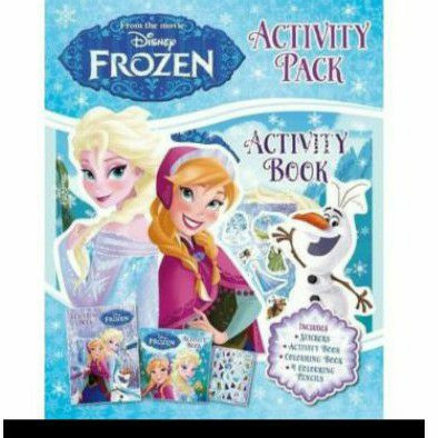 Jual buku anak disney activity pack frozen / buku colouring fun / wipe ...
