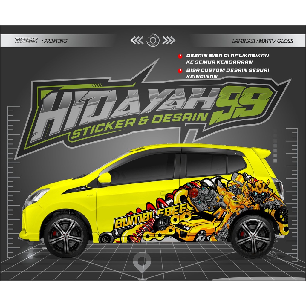 Jual STIKER STICKER SETIKER AYLA AGYA BUMBLE BEE TRANSFORMERS | Shopee ...