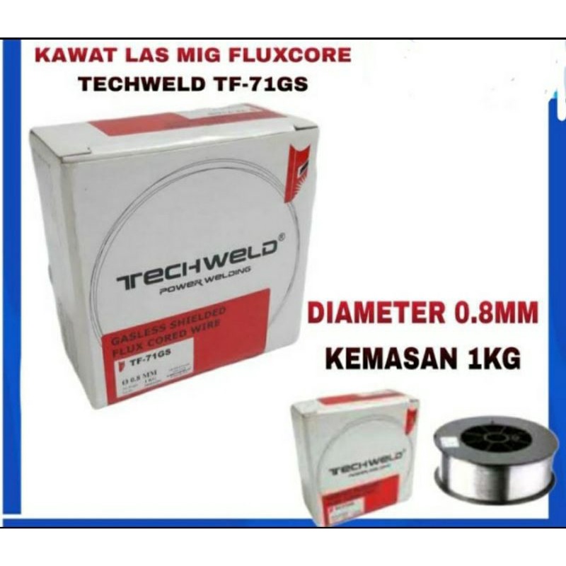 Jual Kawat Las 1 Rol 0.8mm 1.0mm TECHWELD Migi MIG Flux Wire Welding ...