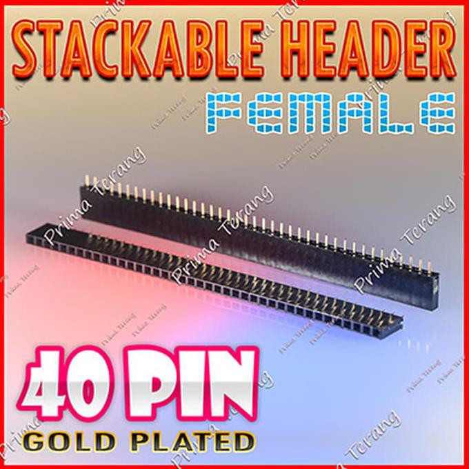 Jual Stackable Header 40 Pin Arduino 40P Single Row Female | Shopee Indonesia