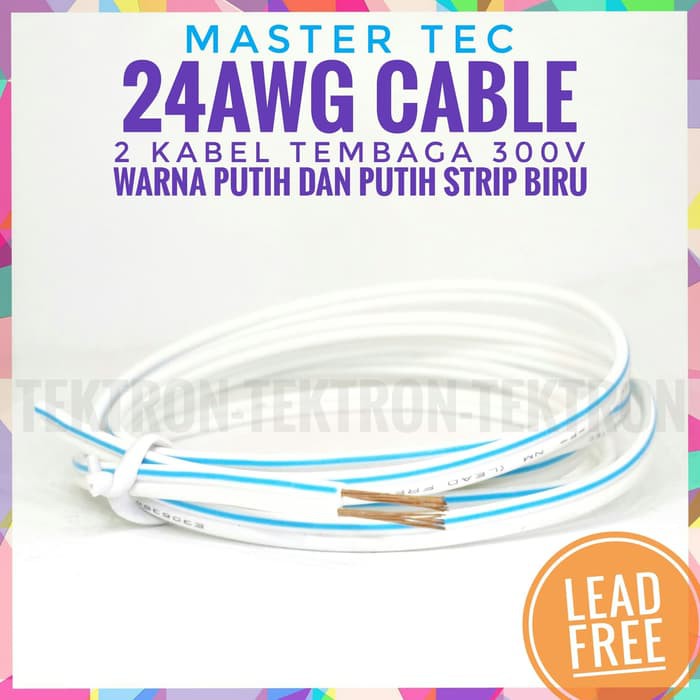 Jual Master Tec Cable 2x 24AWG harga/meter kabel prakarya led bel awg24 | Shopee Indonesia