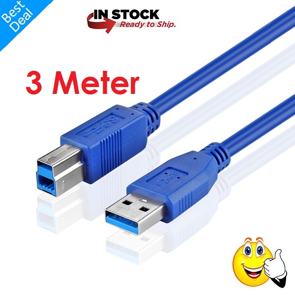 Jual KABEL USB PRINTER VERSI 3.0 3M - AM BM USB 3.0 PRINTER 3 Meter ...