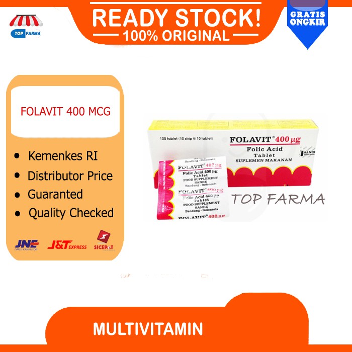 Jual OBAT PATEN FOLAVIT 400 MCG STRIP 10 TABLET | Shopee Indonesia