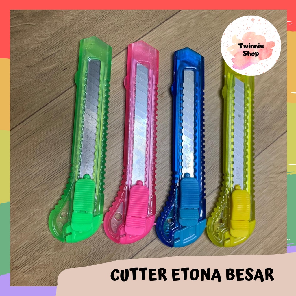 Jual Cutter etona big size kater pemotong kertas tajam warna pink hijau ...