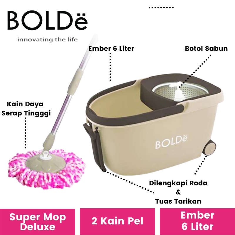 Jual Alat Pel Lantai Bolde Super Mop Deluxe + | Kain Pelpelan Tongkat ...