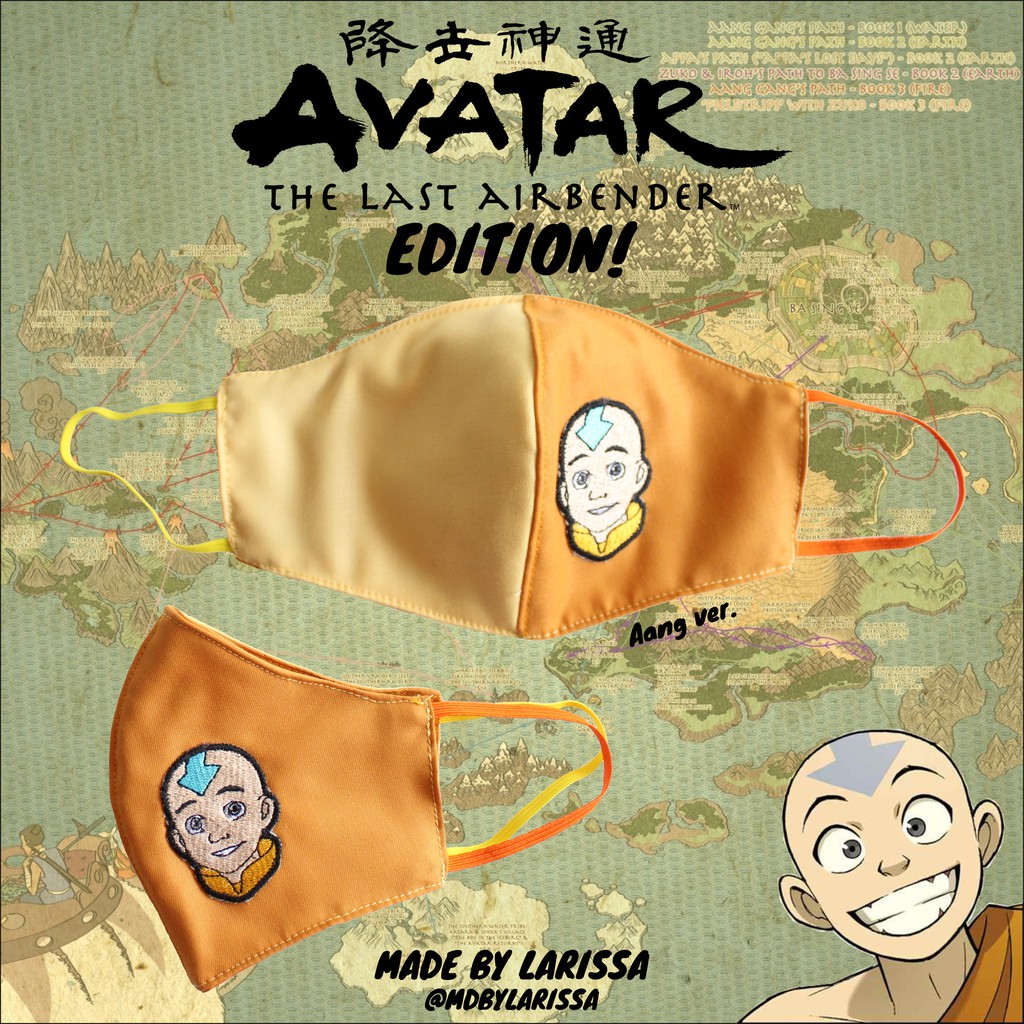 Jual Masker Kartun Avatar The Legend Of Aang Last Airbender Kain Katun ...