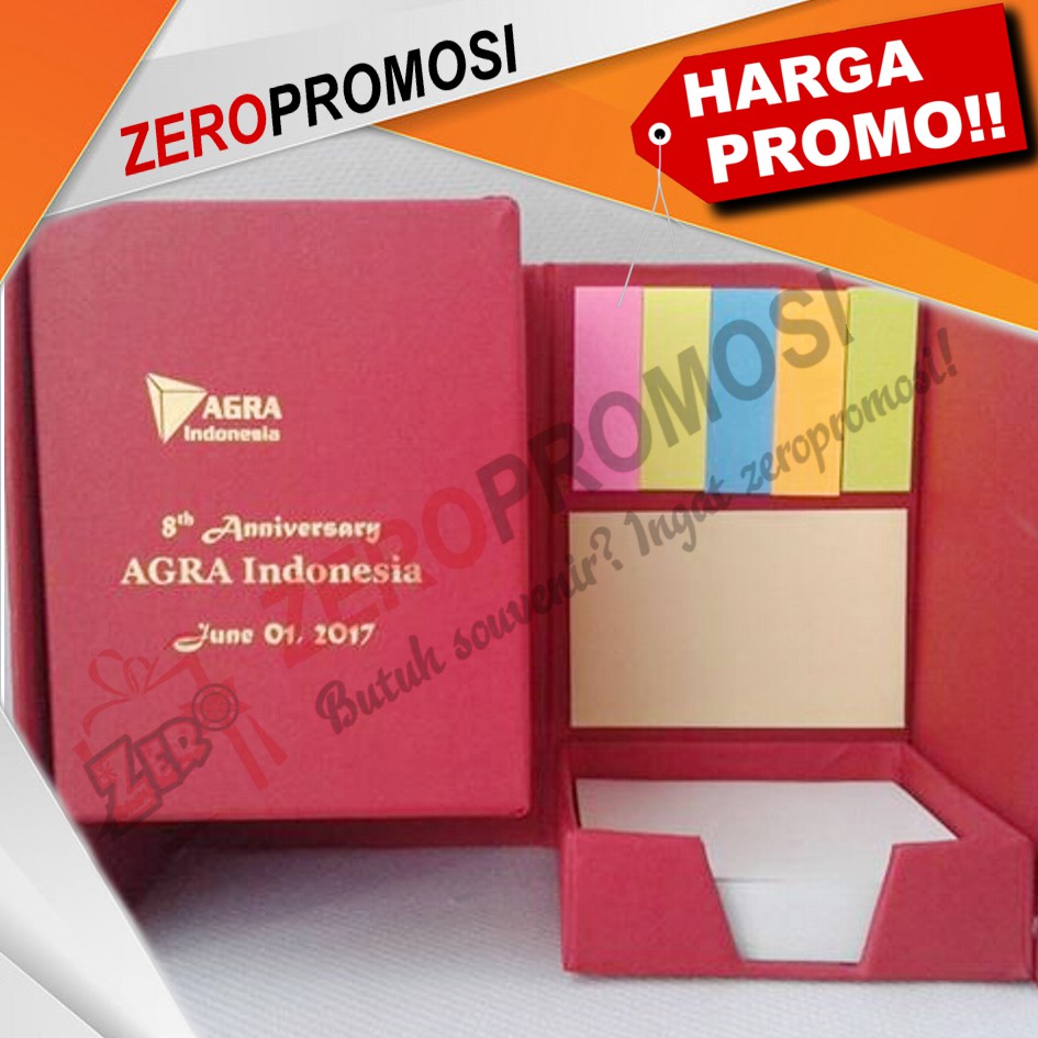 Jual Souvenir Kantor Custom Kotak Pen Memo + Sticky Note | Shopee Indonesia