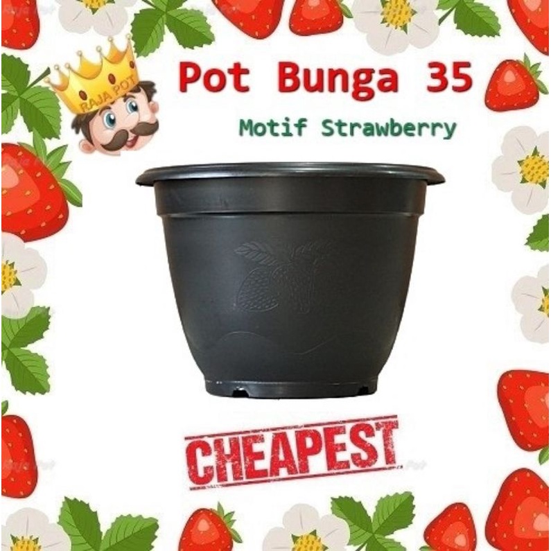 Jual Pot Bunga Hitam 35 Strawberry | Pot Tanaman Besar Plastik Murah ...
