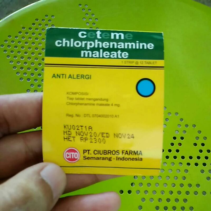 Jual CHLORPHENAMINE MALEATE (CTM) CeTeMe CITO Obat Alergi, Gatal ...