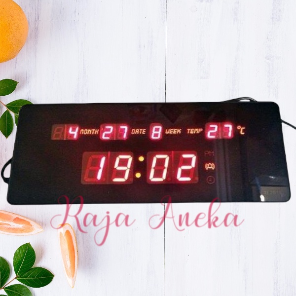 Jual Jam Digital 2510 led merah bisa di meja dan dinding lengkap dengan ...