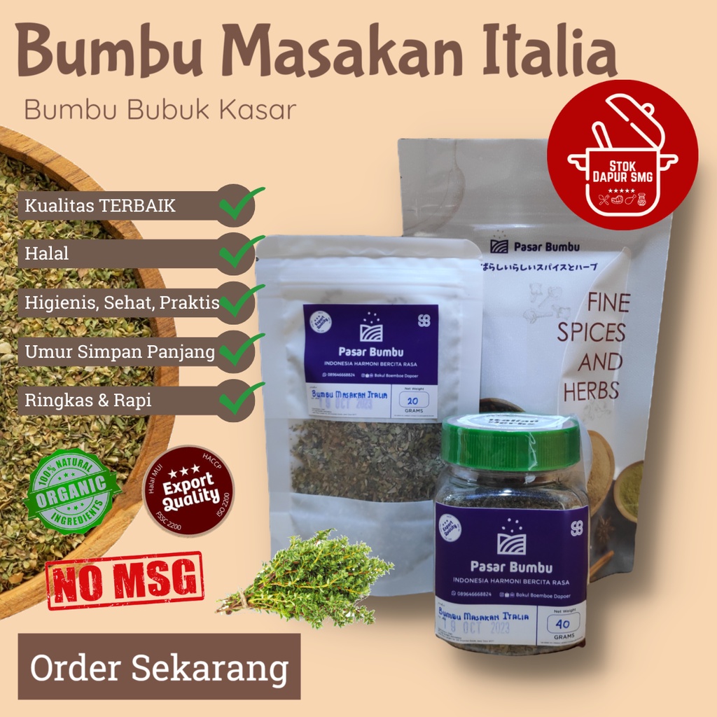 Jual Pasar Bumbu Italian Mix Herbs Seasoning / Bumbu Masakan Italia ...