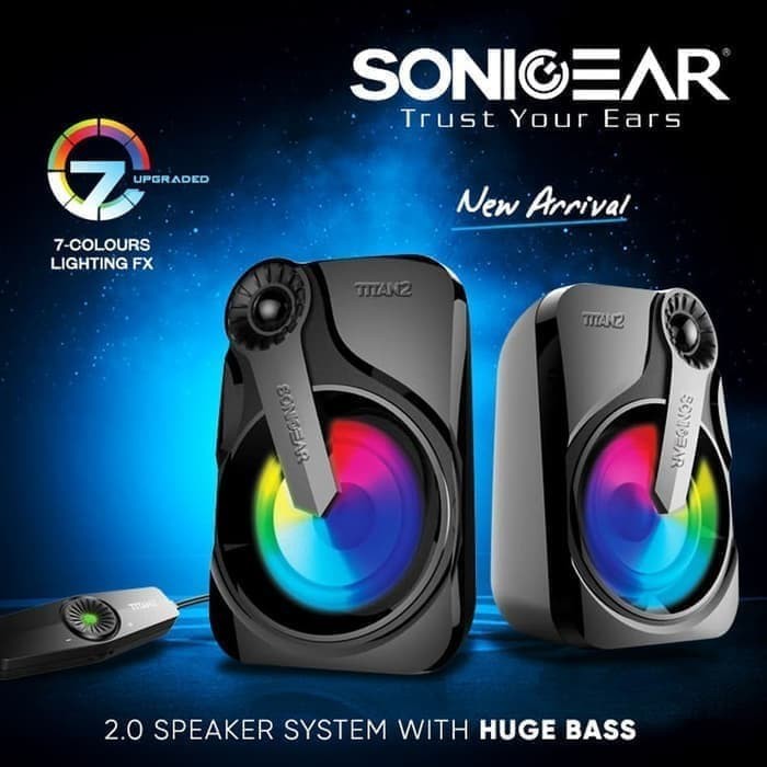 Jual SonicGear Titan 2.0 speaker 2.0 7 Color Effect | Shopee Indonesia