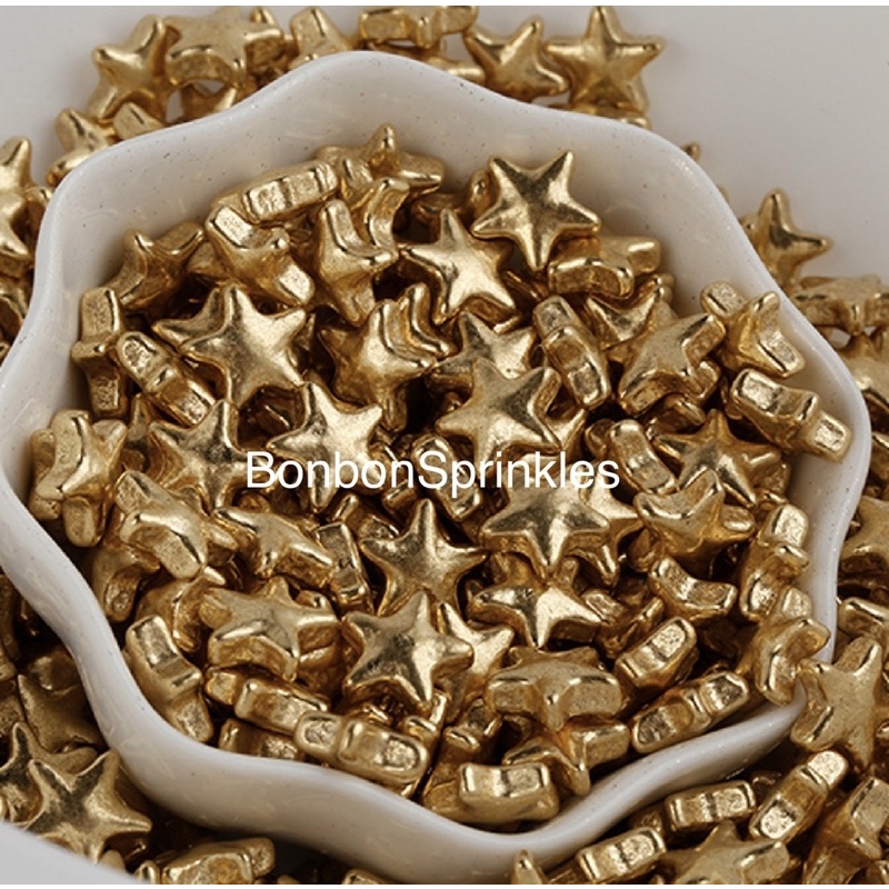 Jual Sprinkle bintang warna gold silver 20gr | Shopee Indonesia