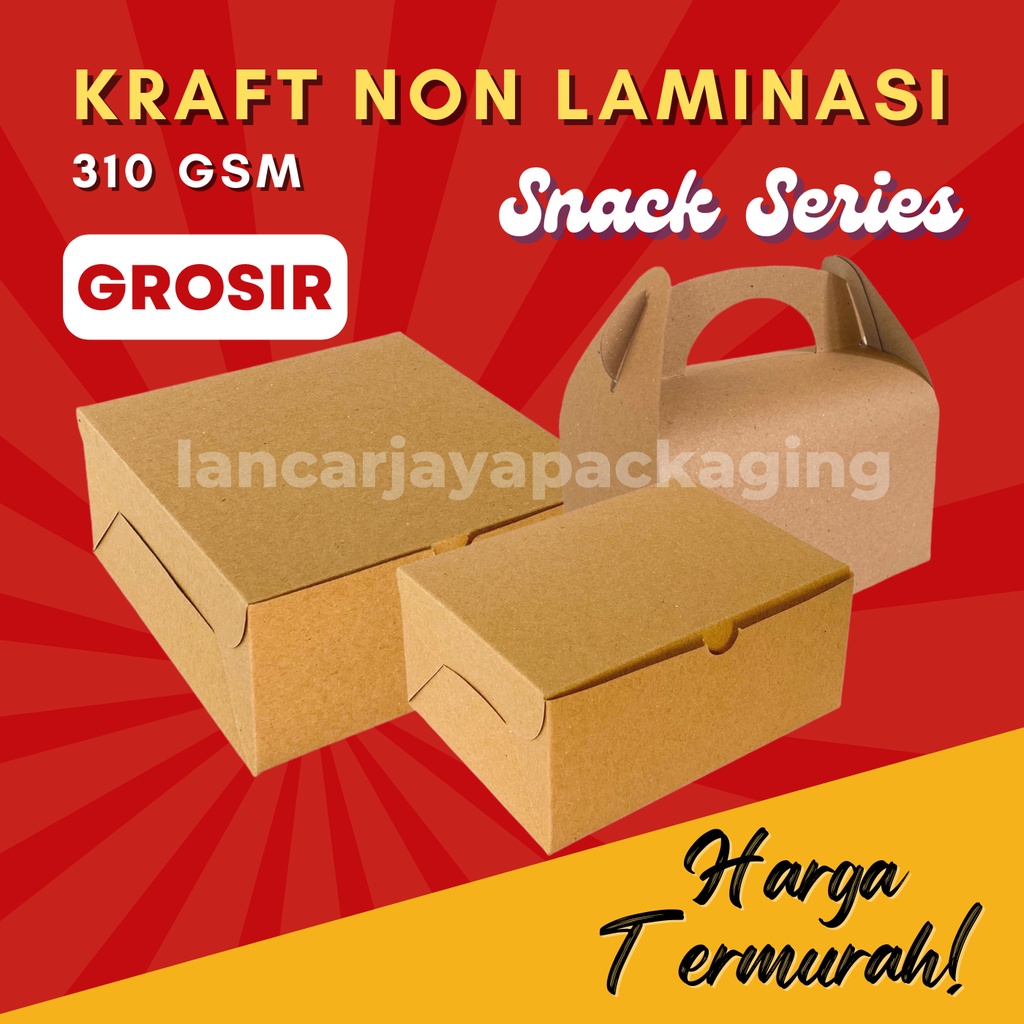 Jual Kotak Snack Kue Gable Box Dus Roti Kemasan Jajan Makanan Kraft ...