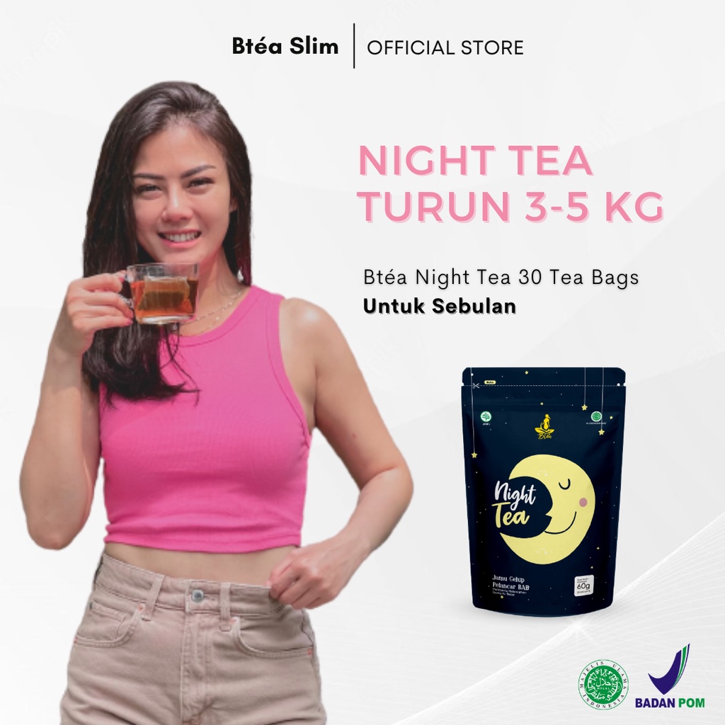 Jual Btéa Slim Night Tea BPOM Best Seller Pelangsing Alami Night Slim ...