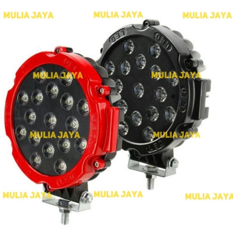 Jual Lampu Sorot Bulat LED 51W 17 Mata Sepeda Motor, Mobil, Truk, Bus ...
