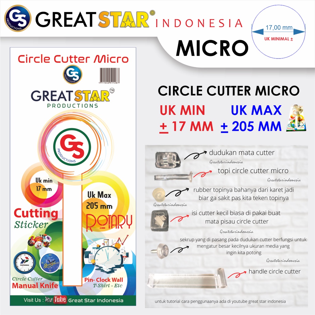 Jual CIRCLE CUTTER MICRO 17mm (with packing) | Shopee Indonesia
