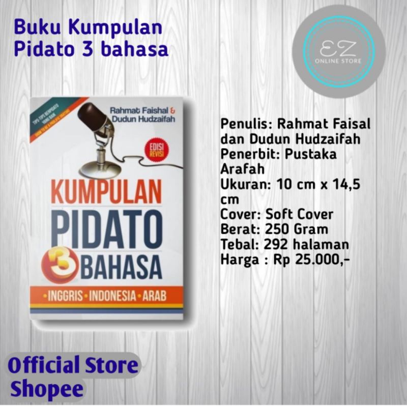 Jual Buku kumpulan pidato 3 bahasa -pustaka arafah | Shopee Indonesia