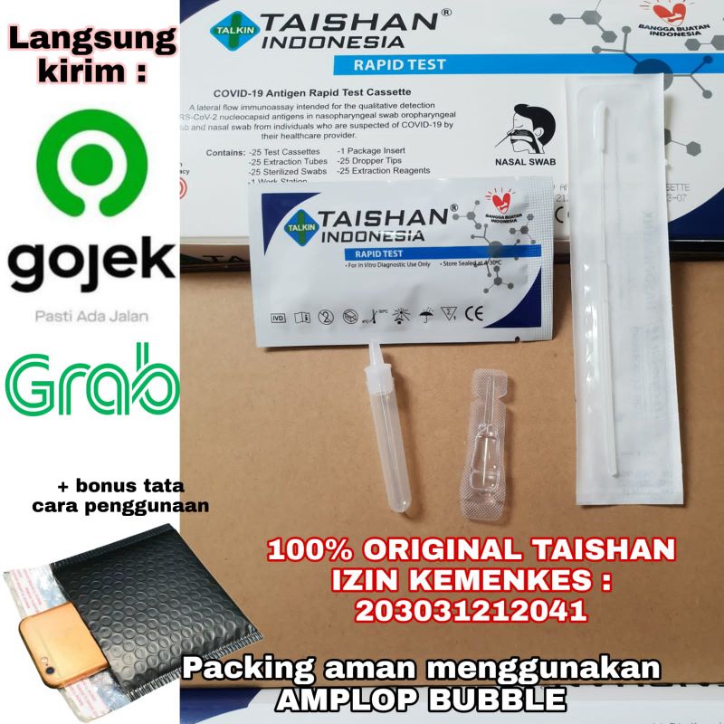 Jual Alat Rapid test swab antigen NASAL HIDUNG original TAISHAN harga ...