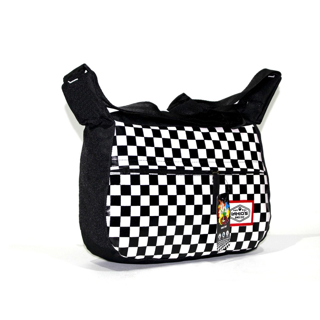 Jual Tas selempang pria wanita sling bag motif catur LAHIQ | Shopee ...