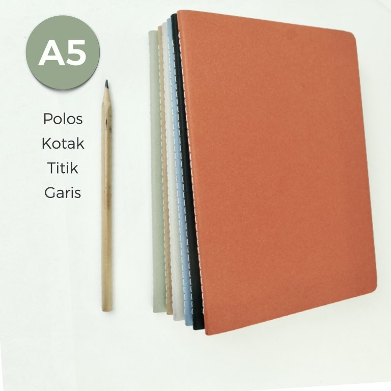 Jual BUKU A5 JILID JAHIT NOTEBOOK AESTHETIC ISI POLOS GARIS DOT GRID ...
