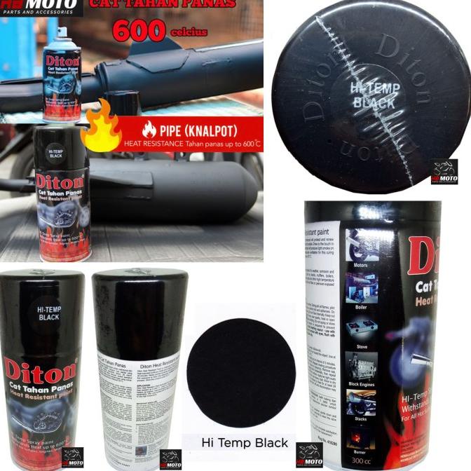Jual Cat Semprot Diton Tahan Panas Up To 600C HI-Temp Black isi 300 CC Termurah | Shopee Indonesia