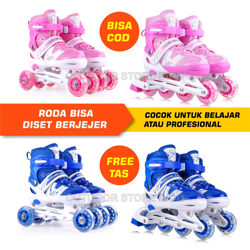 Jual Sepatu Roda Anak Power Inline Skate / Model Bajaj Roda Tiga Pemula ...