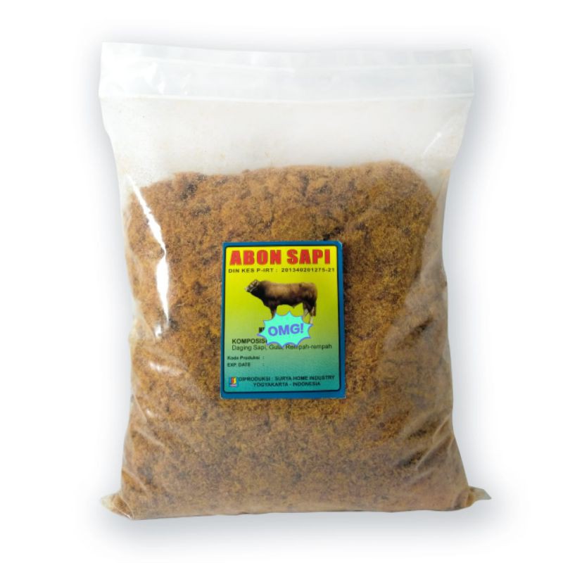 Jual Abon sapi asli 1kg halal 2 varian rasa pedas dan original | Shopee ...