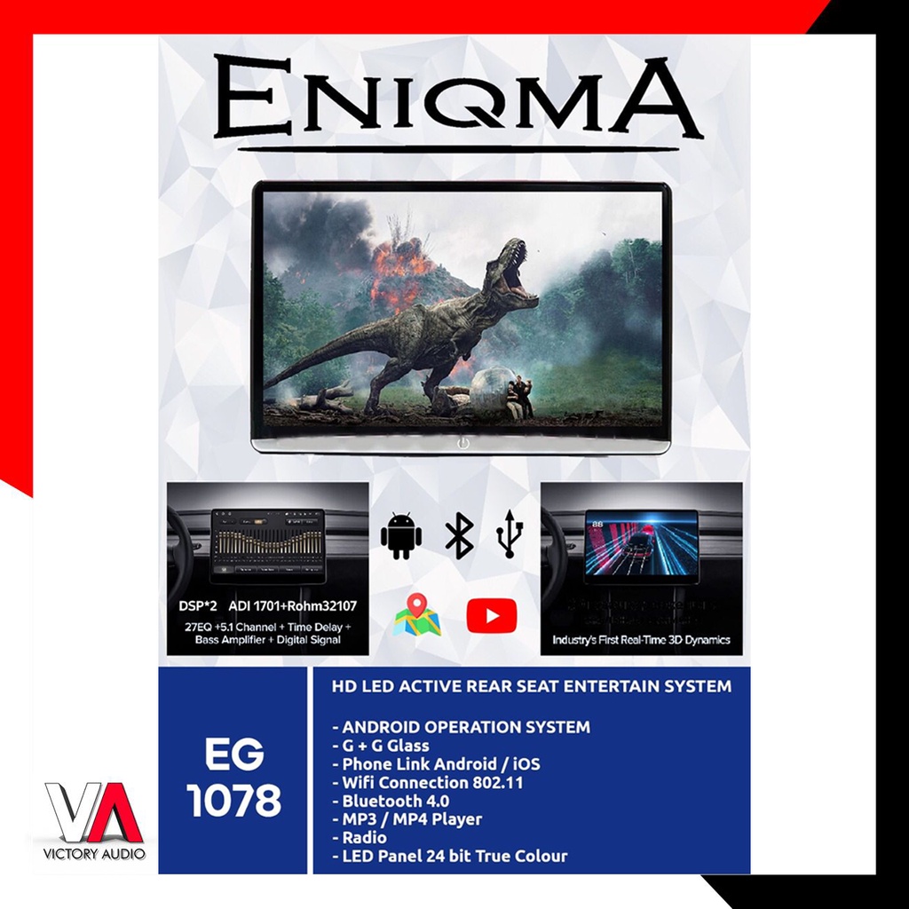 Jual Head Rest Monitor Clip On ANDROID ENIGMA EG-1078 10.6 Inch RAM 3GB ...