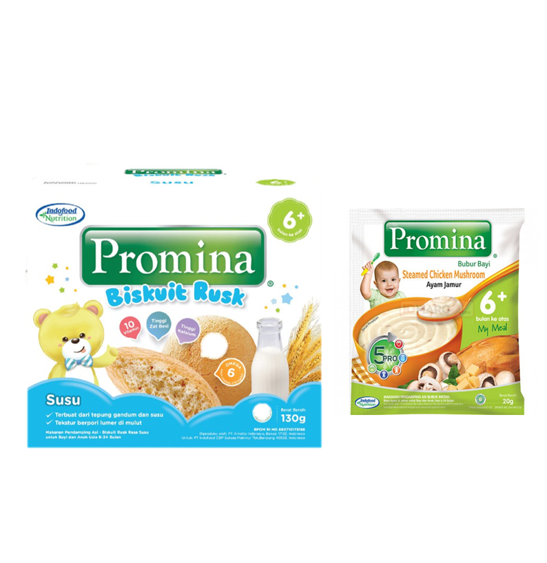 Jual Promina Rusk Susu New 130 g x 1 Pcs + Promina BC Steam Chicken ...