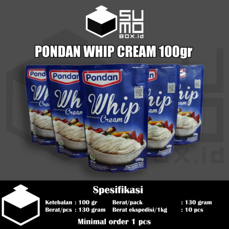 Jual Pondan whip cream pouch / Bubuk instan krim kue whipping | Shopee ...