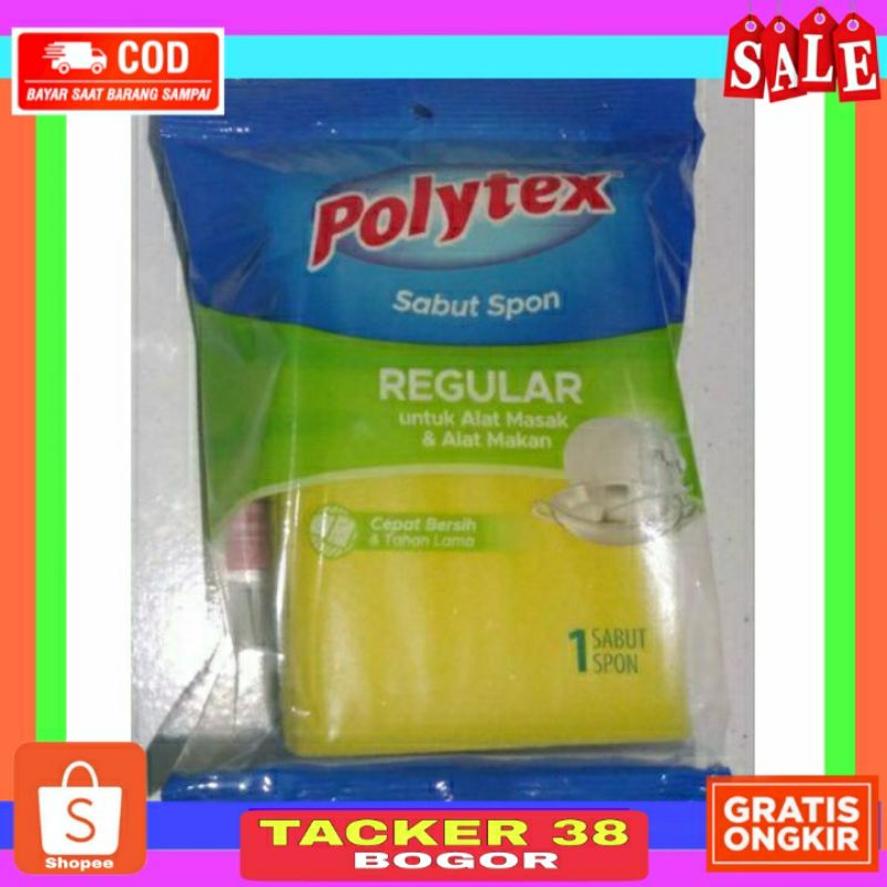 Jual POLYTEX BUSA CUCI PIRING / SPONGE POLYTEX 2 LAPIS BUSA KUNING ...