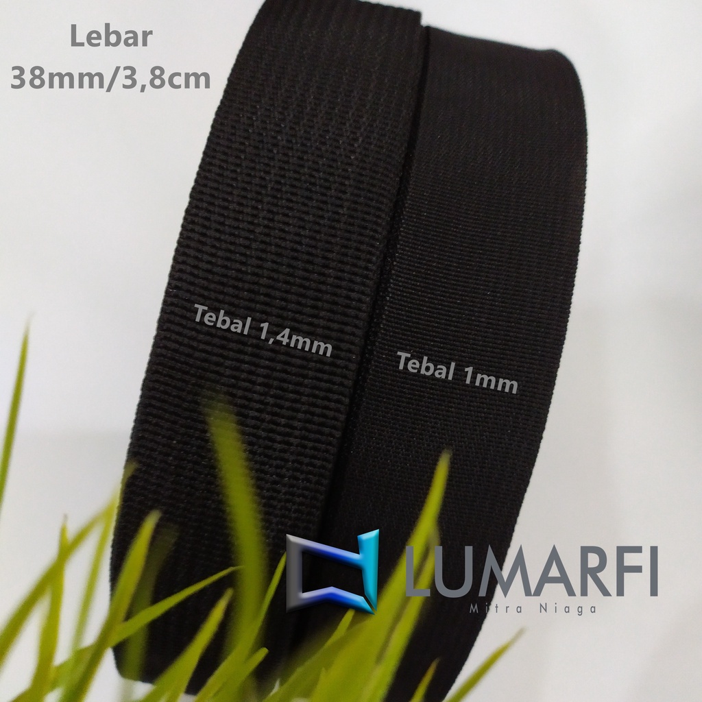 Jual Tali Webbing Tali Bisban Tas 3,8 cm Hitam Tebal [METERAN] | Shopee ...