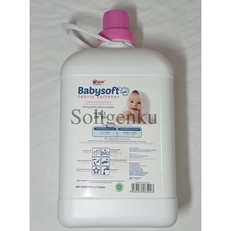 Jual Yuri Baby Soft 3.7liter Fabric Softener Pelembut Pewangi Babysoft 3,7L | Shopee Indonesia