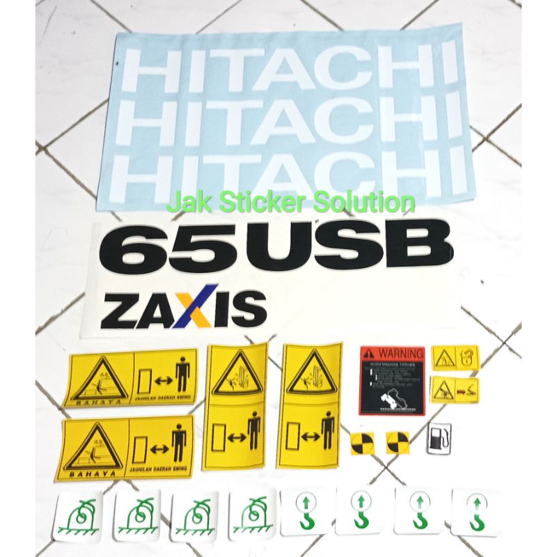 Jual Stiker Excavator Hitachi Zaxis 65USB Decal alat berat | Shopee ...