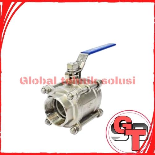 Jual Stop kran / Ball valve SANKYO 2" stainless steel 316 3pc Body | Shopee Indonesia