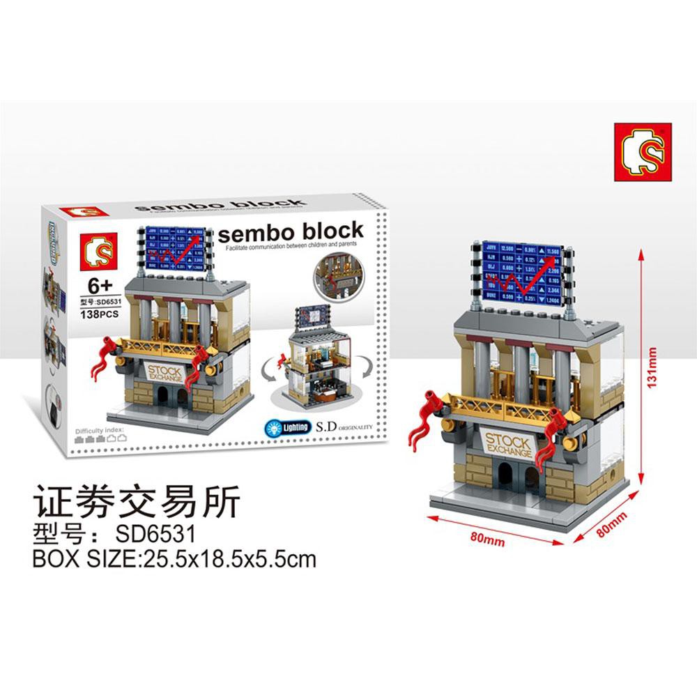 Jual Lego Mini Block Sembo Bangunan Rumah Toko Stock Exchange SD6531 ...